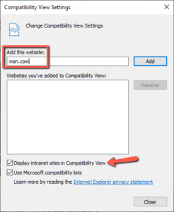How to Set Internet Explorer Compatibility View Settings | Rockton Software