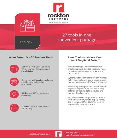 Dynamics GP Toolbox | Dynamics GP Add On | Rockton Software